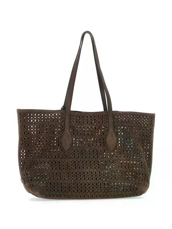 GIANNI CHIARINI Mashup Laser-cut Shoulder Bag - Brown