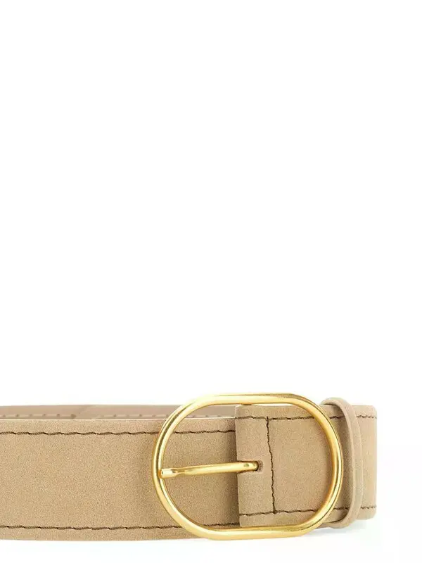 GIANNI CHIARINI Suede Belt With Gold-tone Buckle - Neutrals