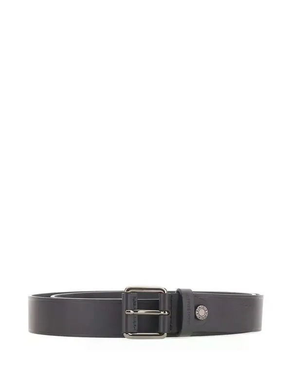GIANNI CHIARINI Embossed Logo Leather Belt - Blue