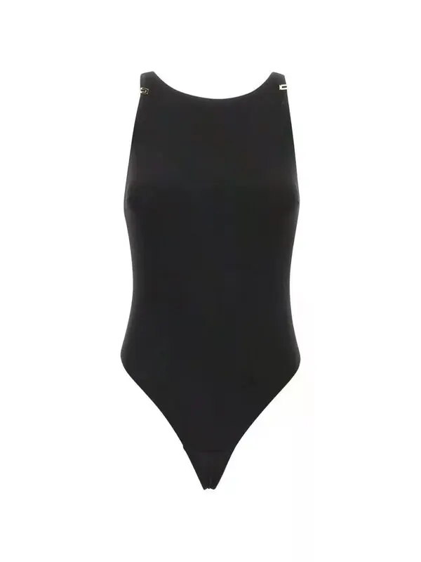 Elisabetta Franchi Sleeveless Bodysuit With Logo Plaque
