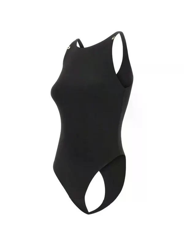 Elisabetta Franchi Sleeveless Bodysuit With Logo Plaque
