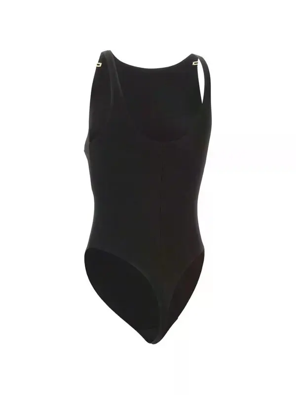 Elisabetta Franchi Sleeveless Bodysuit With Logo Plaque