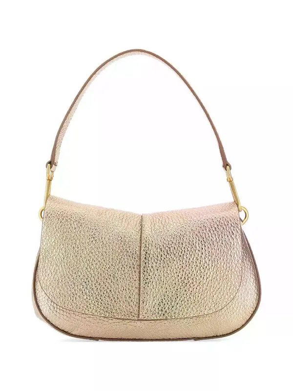 GIANNI CHIARINI Helena Round Grained Flap Leather Shoulder Bag