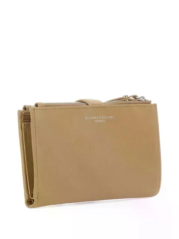 GIANNI CHIARINI Pebbled Zip Leather Wallet