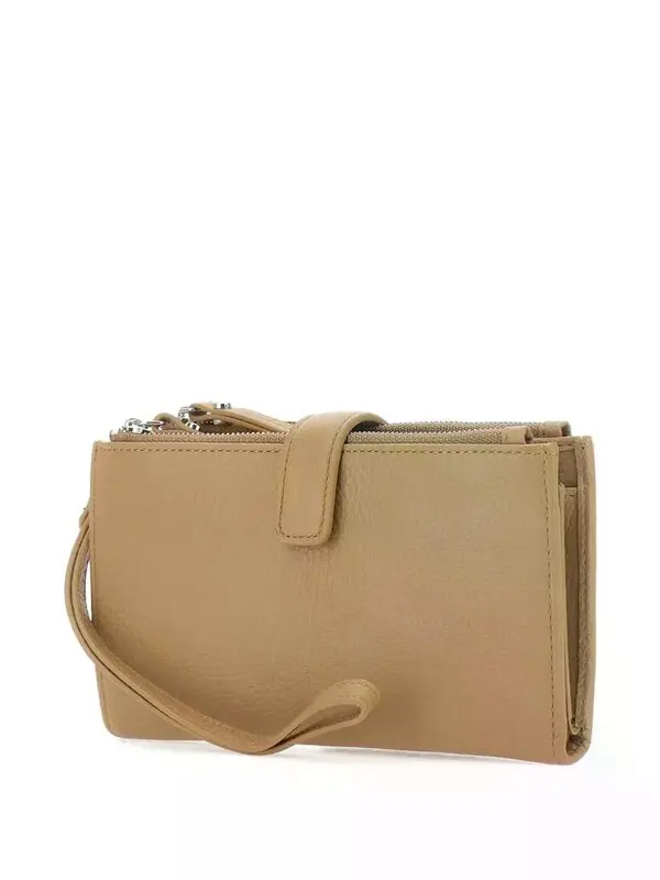 GIANNI CHIARINI Pebbled Zip Leather Wallet