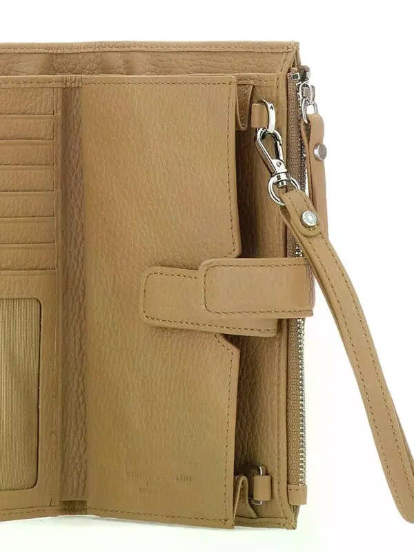 GIANNI CHIARINI Pebbled Zip Leather Wallet