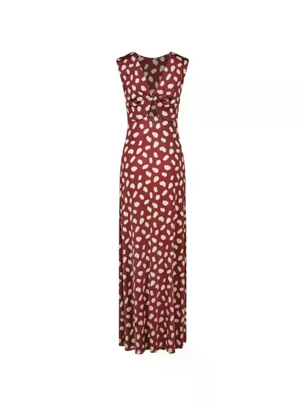 Johanna Ortiz Horizonte Místico Midi Dress - Red