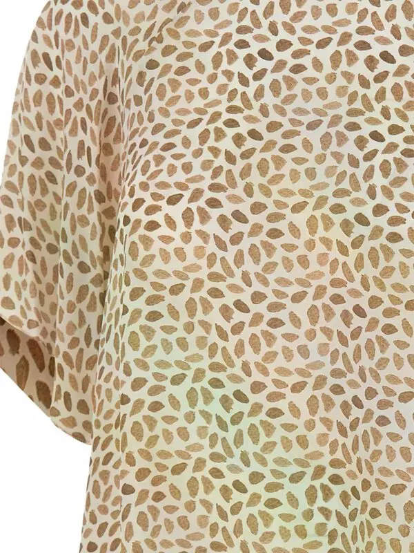 KAOS Printed Round-neck Blouse
