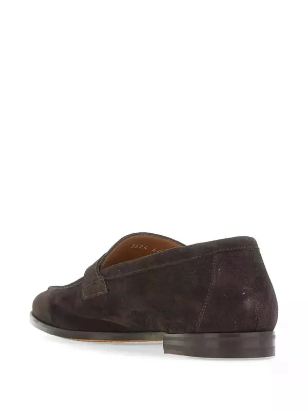 DOUCAL'S Buckle-strap Suede Loafers - Brown