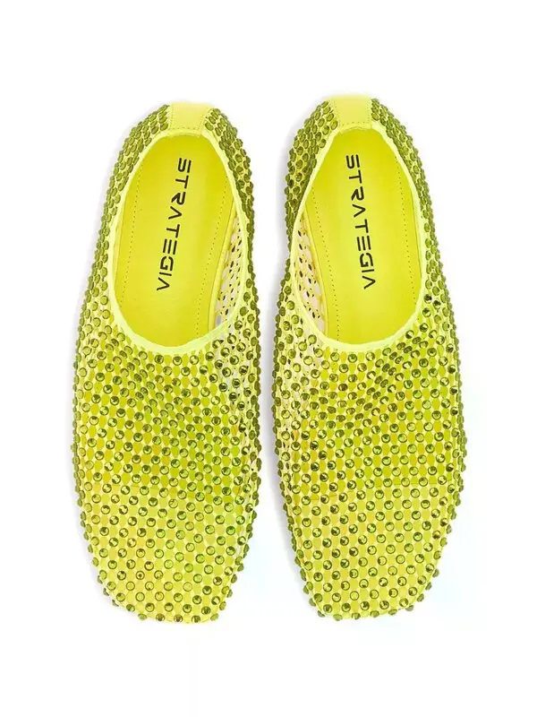 STRATEGIA SHOES Bijoux R11 Rhinestone-embellished Ballet Flats - Green