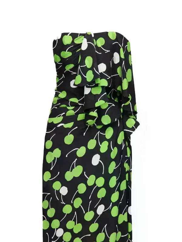 Saint Laurent Strapless Silk Maxi Dress