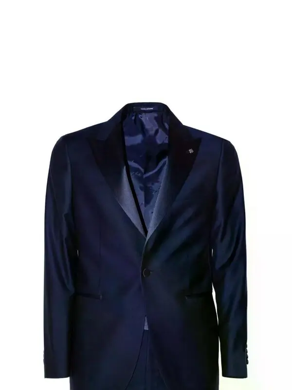 Tagliatore Satin Lapel Tailored Suit - Blue