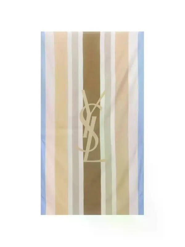Saint Laurent Striped Scarf - White