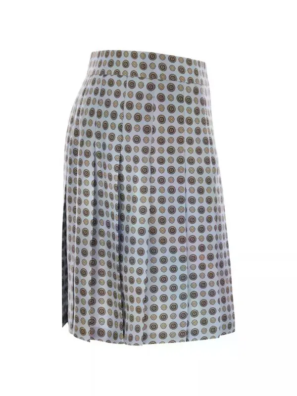 Max Mara Pleated Patterned Madison Silk Skirt