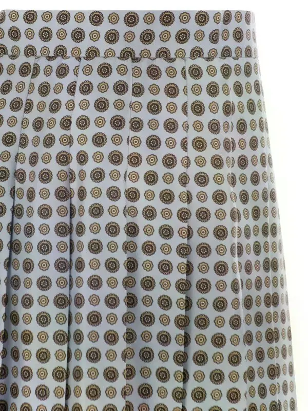 Max Mara Pleated Patterned Madison Silk Skirt