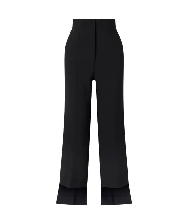 Khaite Rae Cropped Straight-leg Crepe Pants - Black