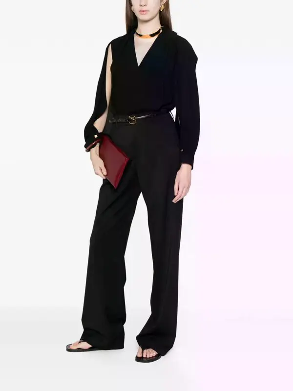 Elisabetta Franchi V-neck Blouse With Cape Effect Sleeves