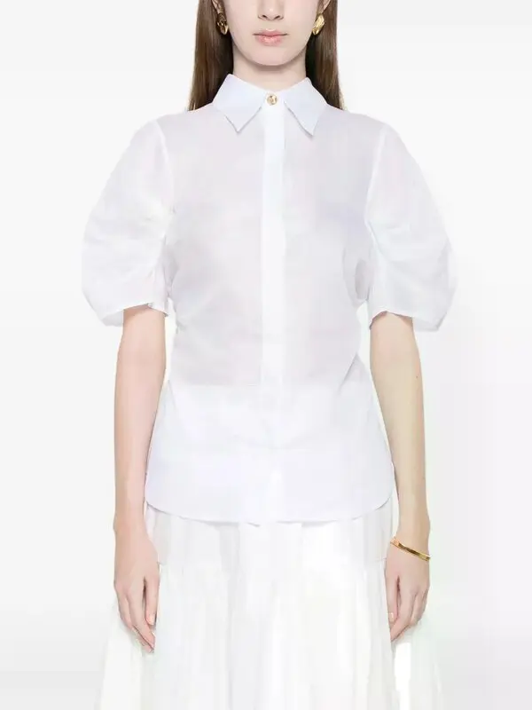 Elisabetta Franchi Puff-sleeve Cotton Shirt - White