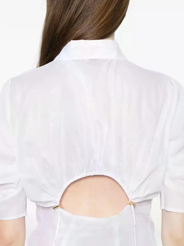 Elisabetta Franchi Puff-sleeve Cotton Shirt - White
