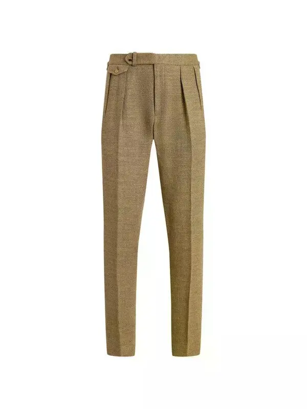 Polo Ralph Lauren Pleated Herringbone Trousers - Neutrals
