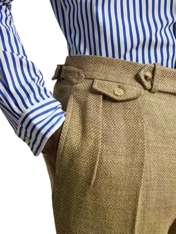 Polo Ralph Lauren Pleated Herringbone Trousers - Neutrals