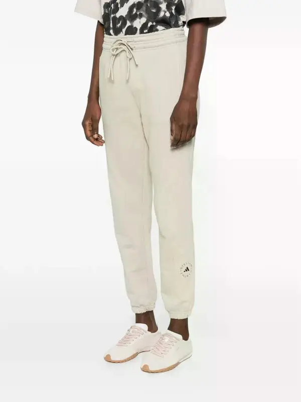 Adidas By Stella McCartney Sand Cotton Drawstring Performance Trousers