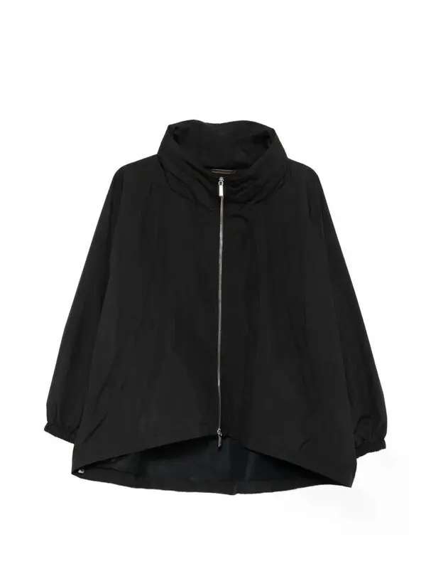 MOORER Funnel-neck Zip Jacket - Black