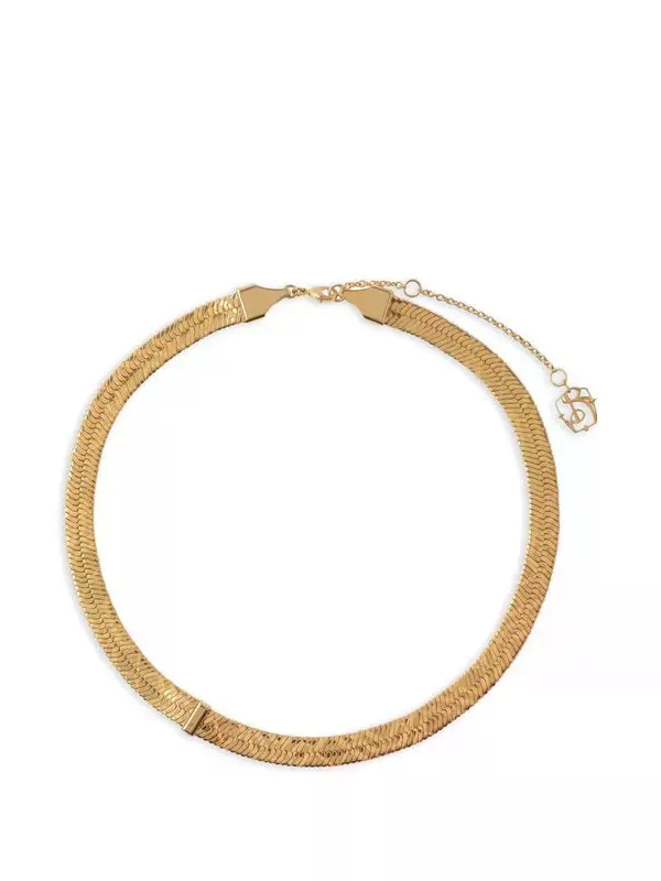 Burberry Engraved Check Necklace - Gold