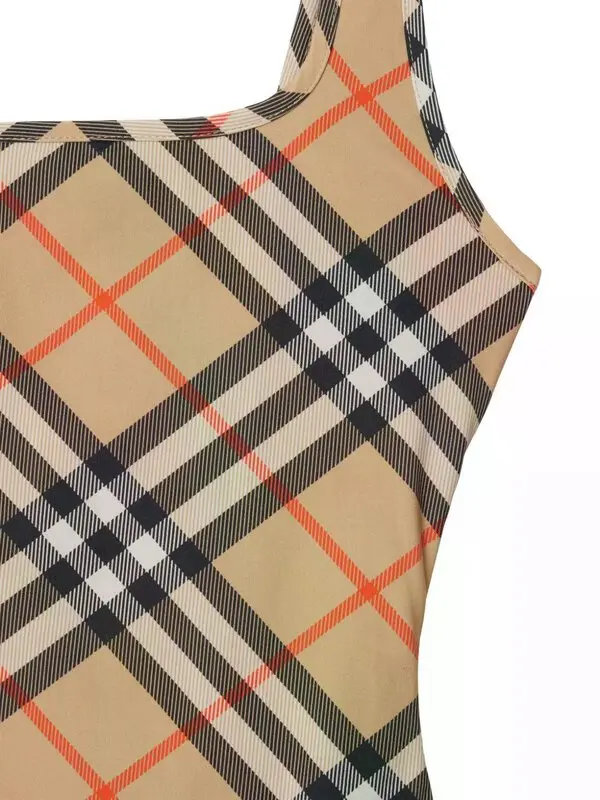 Burberry Checked Swimsuit - Neutrals