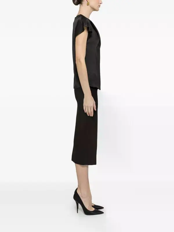 NISSA Pleated Top - Black