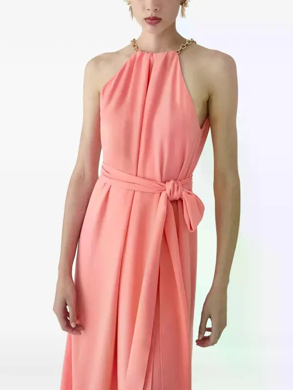 Carolina Herrera Chain-strap Halterneck Midi Dress