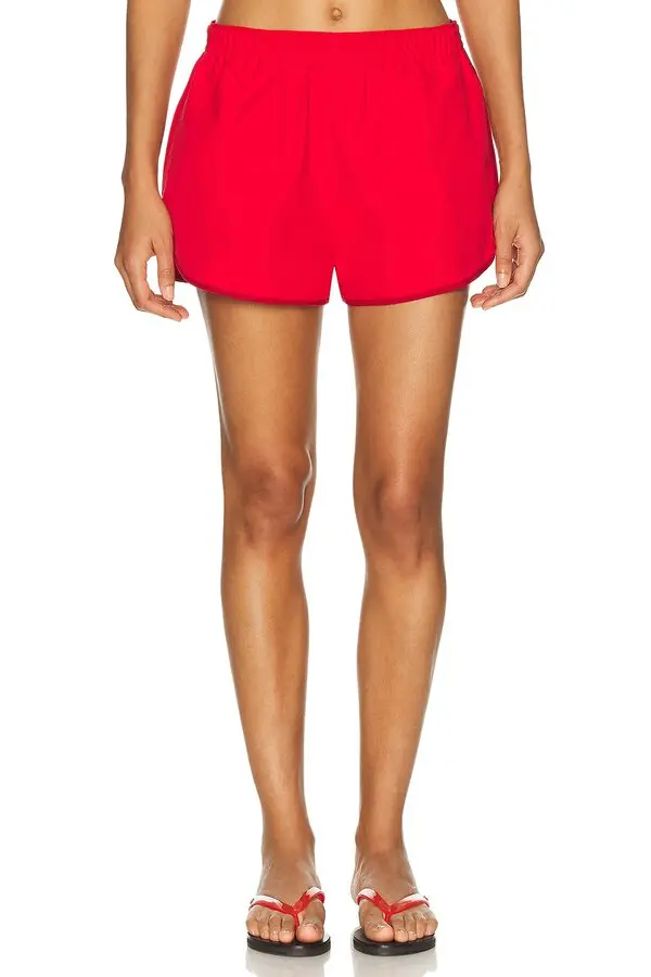 Staud Anchor Short In Red - Cardinal