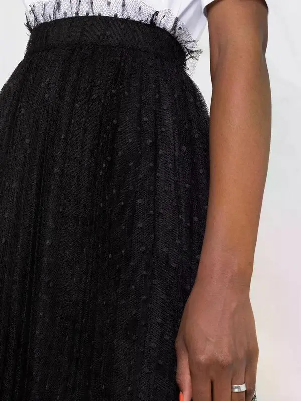 Red Valentino Pleated Point D’esprit Tulle Skirt