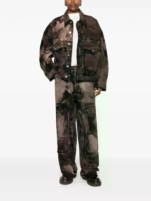 Études Studio Bleached Denim Trucker Jacket - Brown