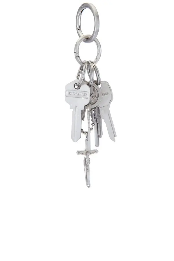 WILLY CHAVARRIA Staff Key Fobs In Metallic Silver - Shiny Nickel
