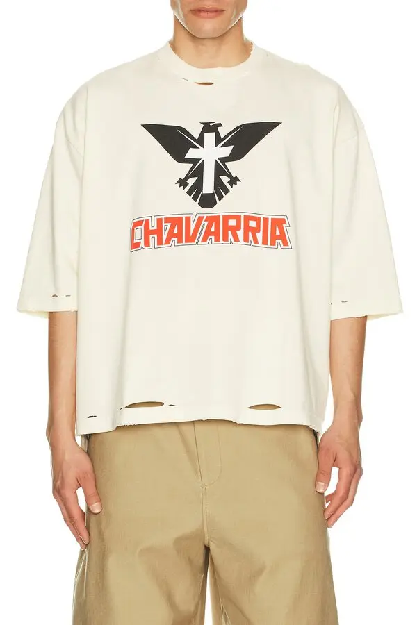 WILLY CHAVARRIA Tecate Buffalo Tee In White - Masa