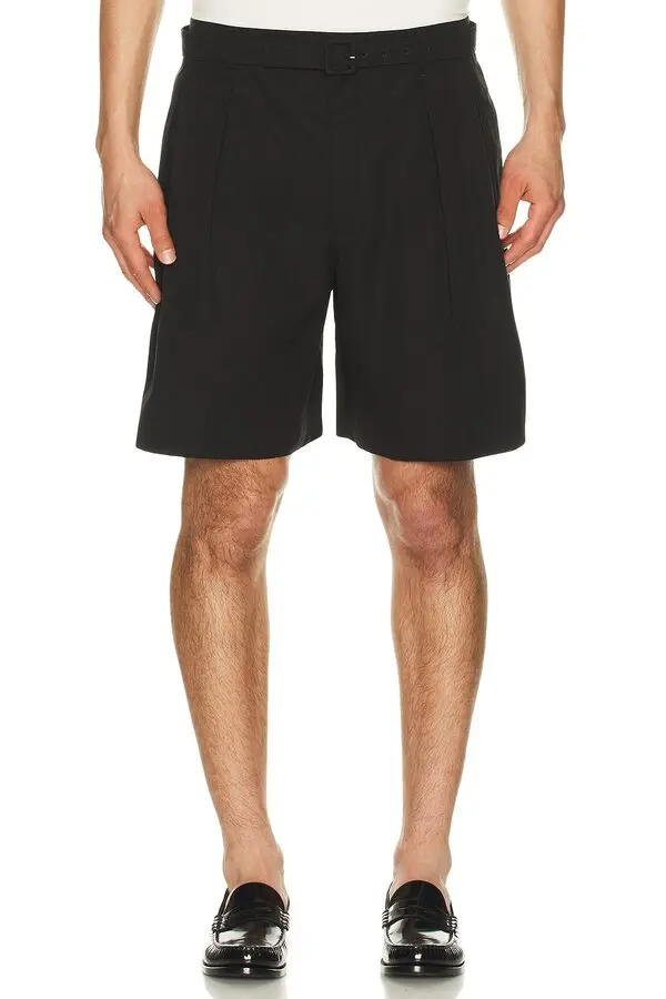 Saint Laurent Short Rond Ample In Black - Noir