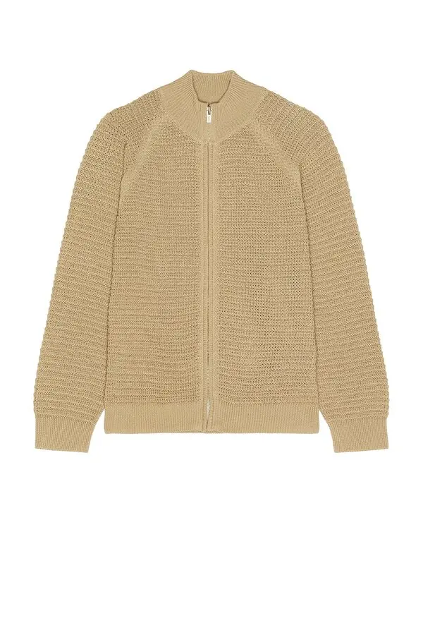 LE17SEPTEMBRE Open Knit Zip Up Cardigan