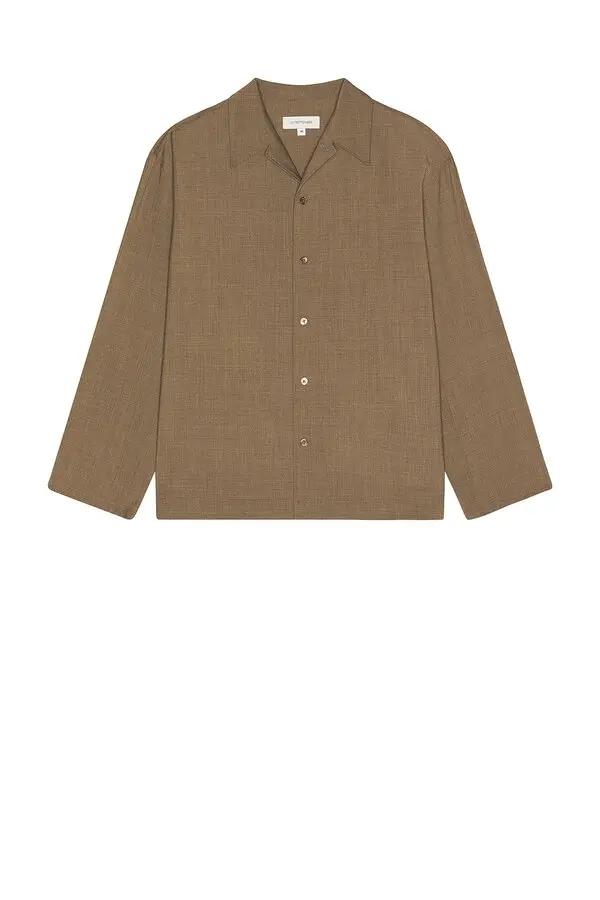 LE17SEPTEMBRE Double Layered Open Collar Shirt In Taupe