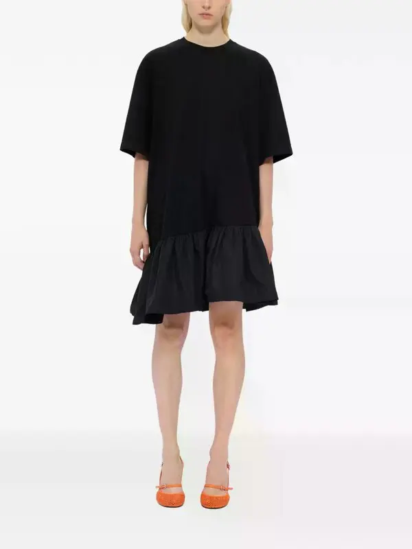 MSGM Ruffled-hem Mini Dress - Black