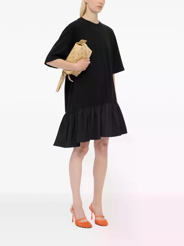 MSGM Ruffled-hem Mini Dress - Black