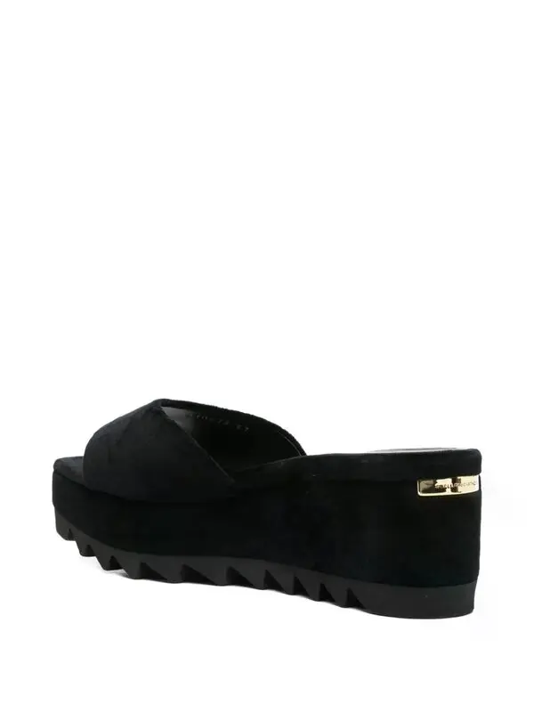 Stella McCartney Velvet Platform Sandals - Black