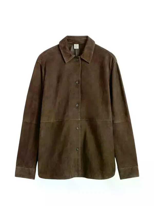 TOTEME Suede Overshirt Coat - Brown