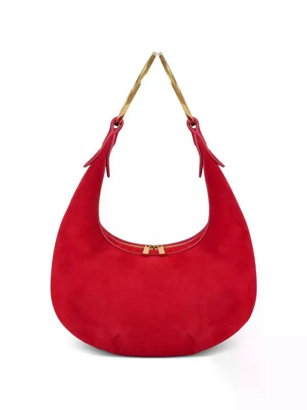 POTAMY Ring Detail Suede Mini Bag - Red