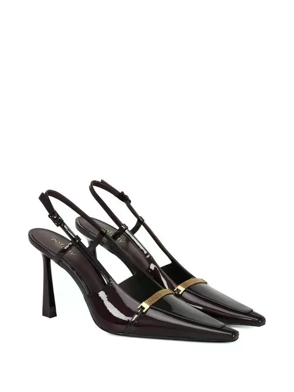 POTAMY Buckle Strap Leather Pumps