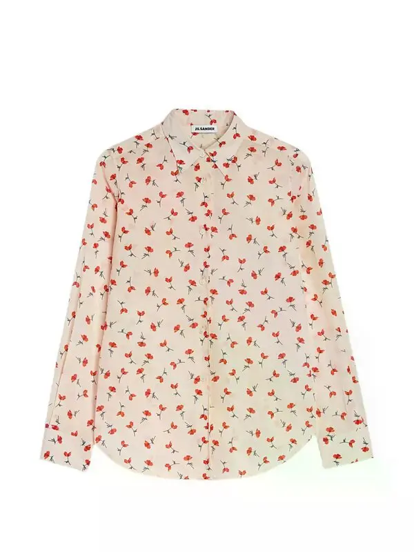 JIL SANDER Floral-printed Cotton Shirt - Neutrals