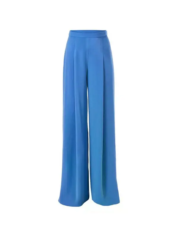 Carolina Herrera High-waist Pleated Wide-leg Pants - Blue