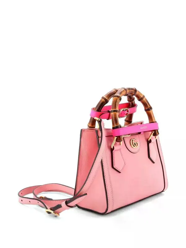 Gucci Diana Nm Bamboo Handle Leather Mini Crossbody Bag - Pink