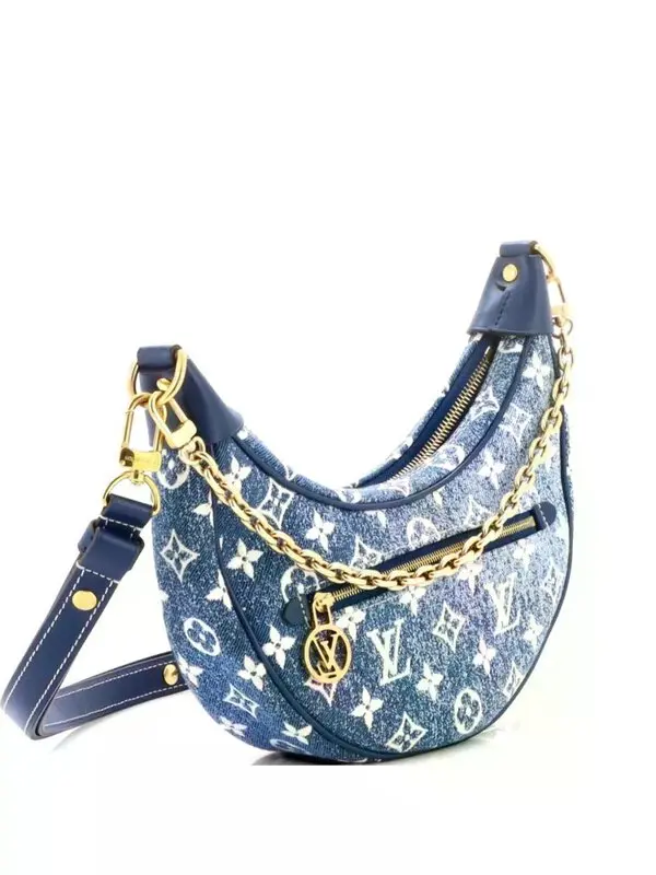 LOUIS VUITTON Loop Handbag Monogram Jacquard Denim Hobo Bag - Blue