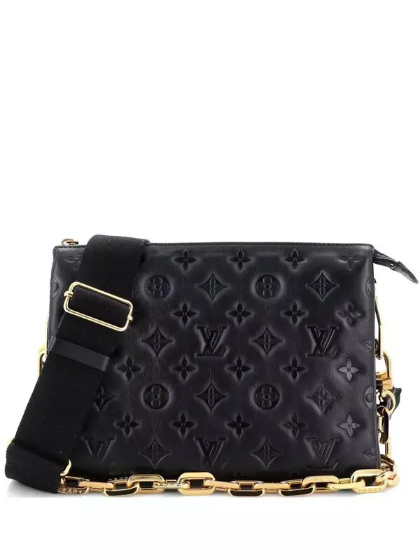 LOUIS VUITTON Coussin Bag Monogram Embossed Lambskin Pm Crossbody Bag - Black